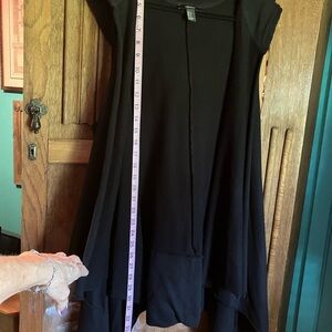 Forever 21 | Tops | Forever 2 Black Waterfall Vest With Huge Hood ...